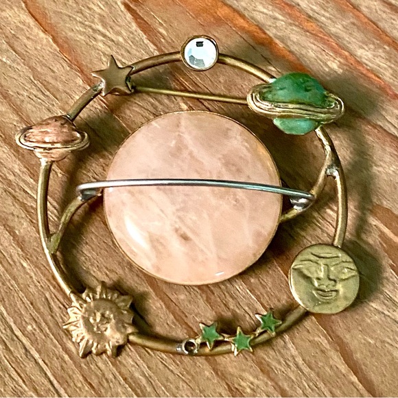 custom | Jewelry | Vintage Handmade Quarts Stone And Enamel Painted Celestial Solar System 8s ...